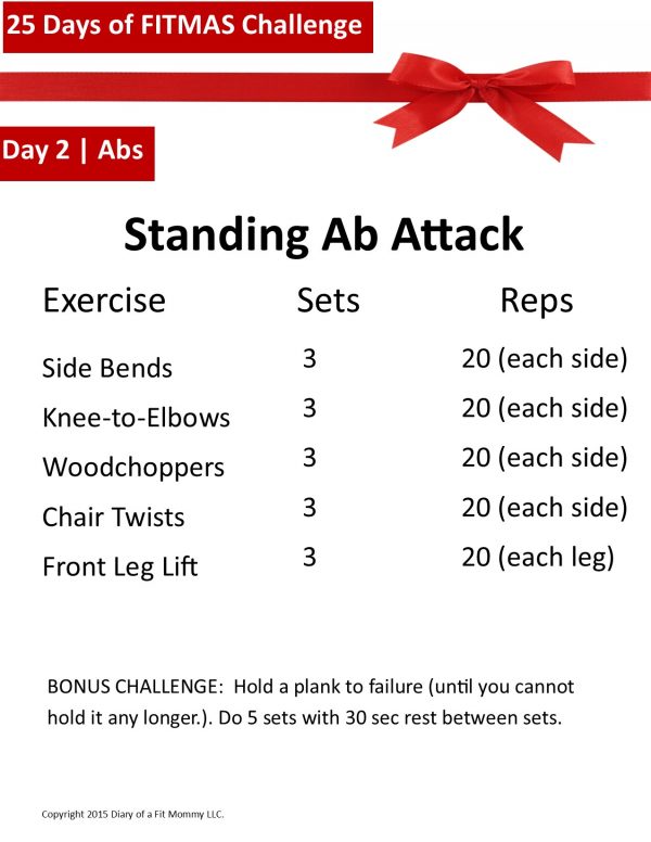 25 Days of FITMAS Workout Challenge: Day Two - Diary of a Fit Mommy