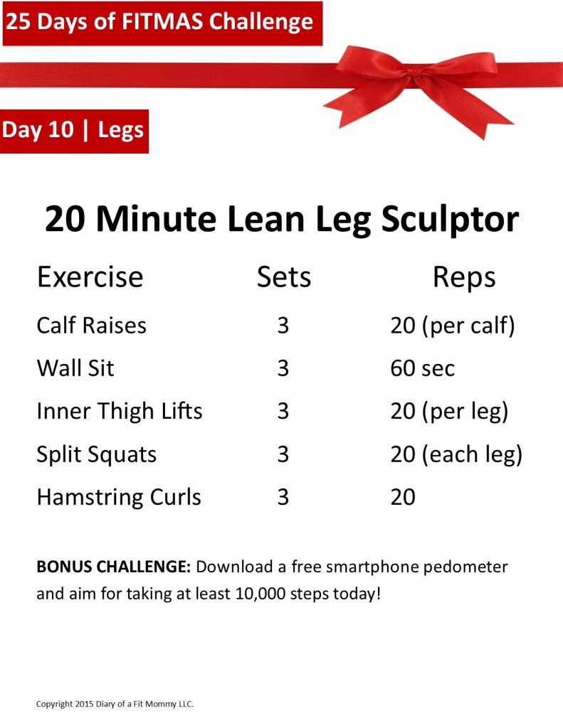 25 Days of FITMAS Workout Challenge: Day 10 - Diary of a Fit Mommy