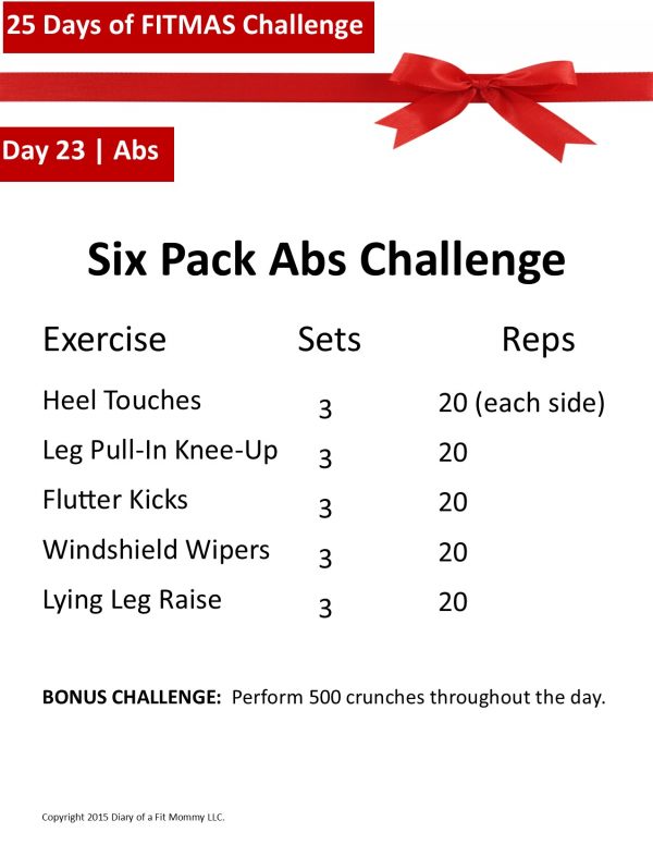 25 Days of FITMAS Workout Challenge: Day 23 - Diary of a Fit Mommy